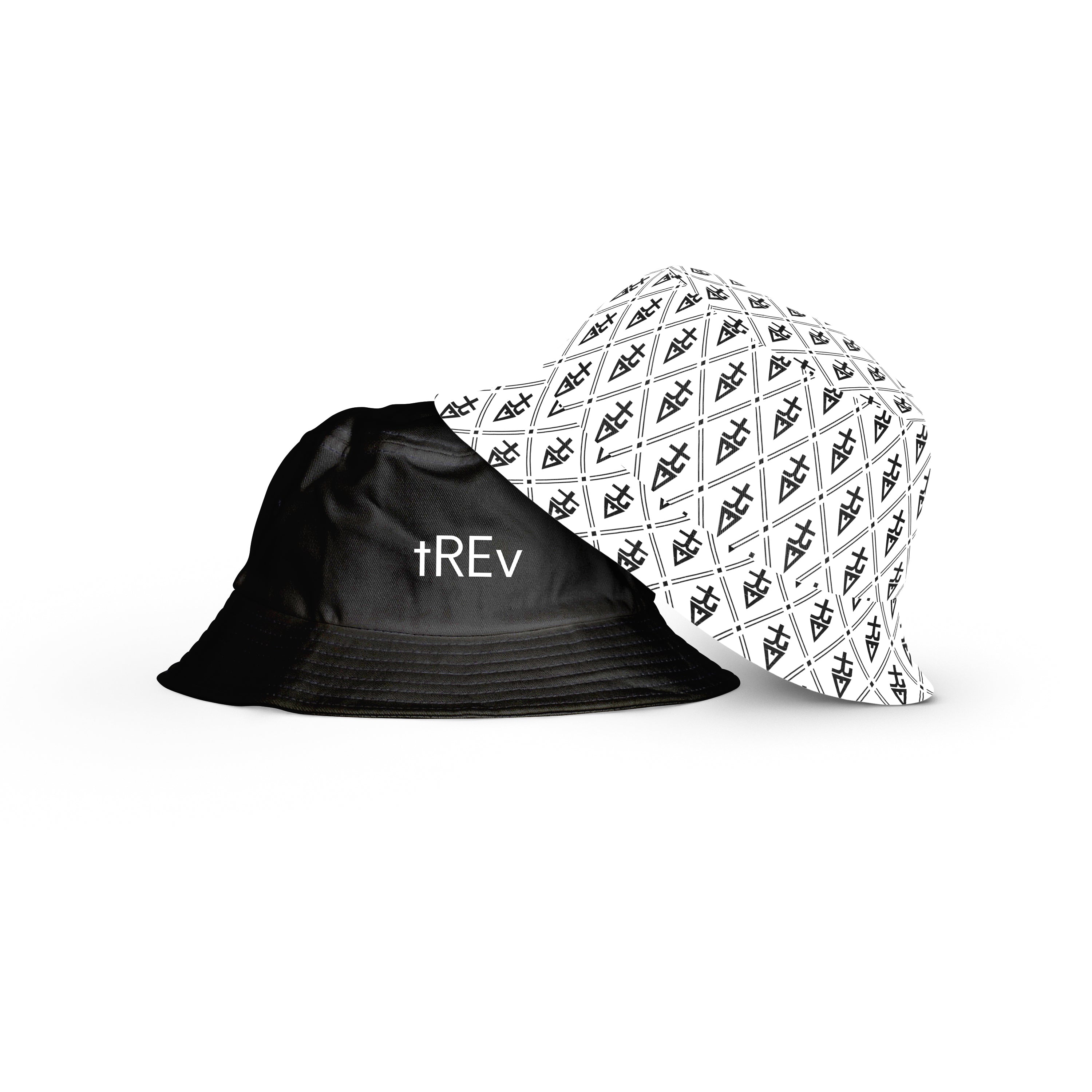 tREv Monogram Reversible Bucket Hat - White/Black – tREv Clothing